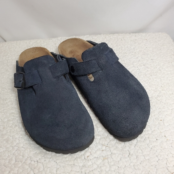 Birkenstock | Shoes | Birkenstock Boston Soft Foot Bed Suede Clogs ...